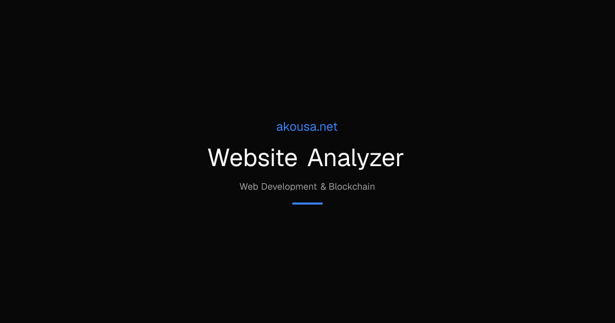 Website Analyzer — Free Security & SEO Audit (2026) | Akousa